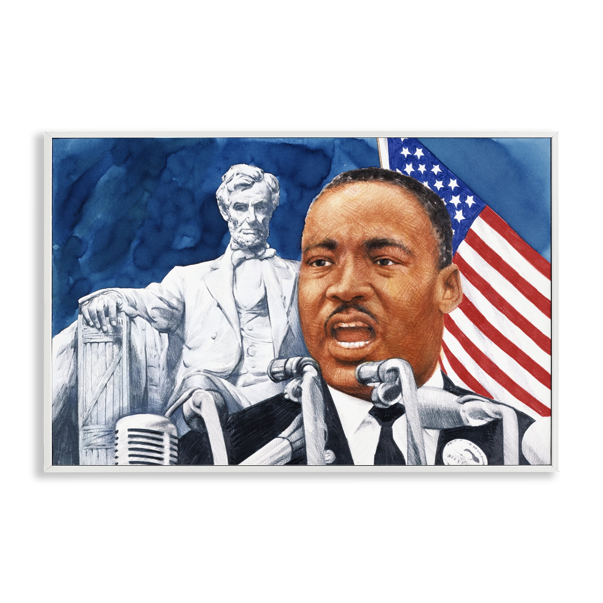 1960s American Speech Portrait White Framed Giclee Art, design by Wind ...