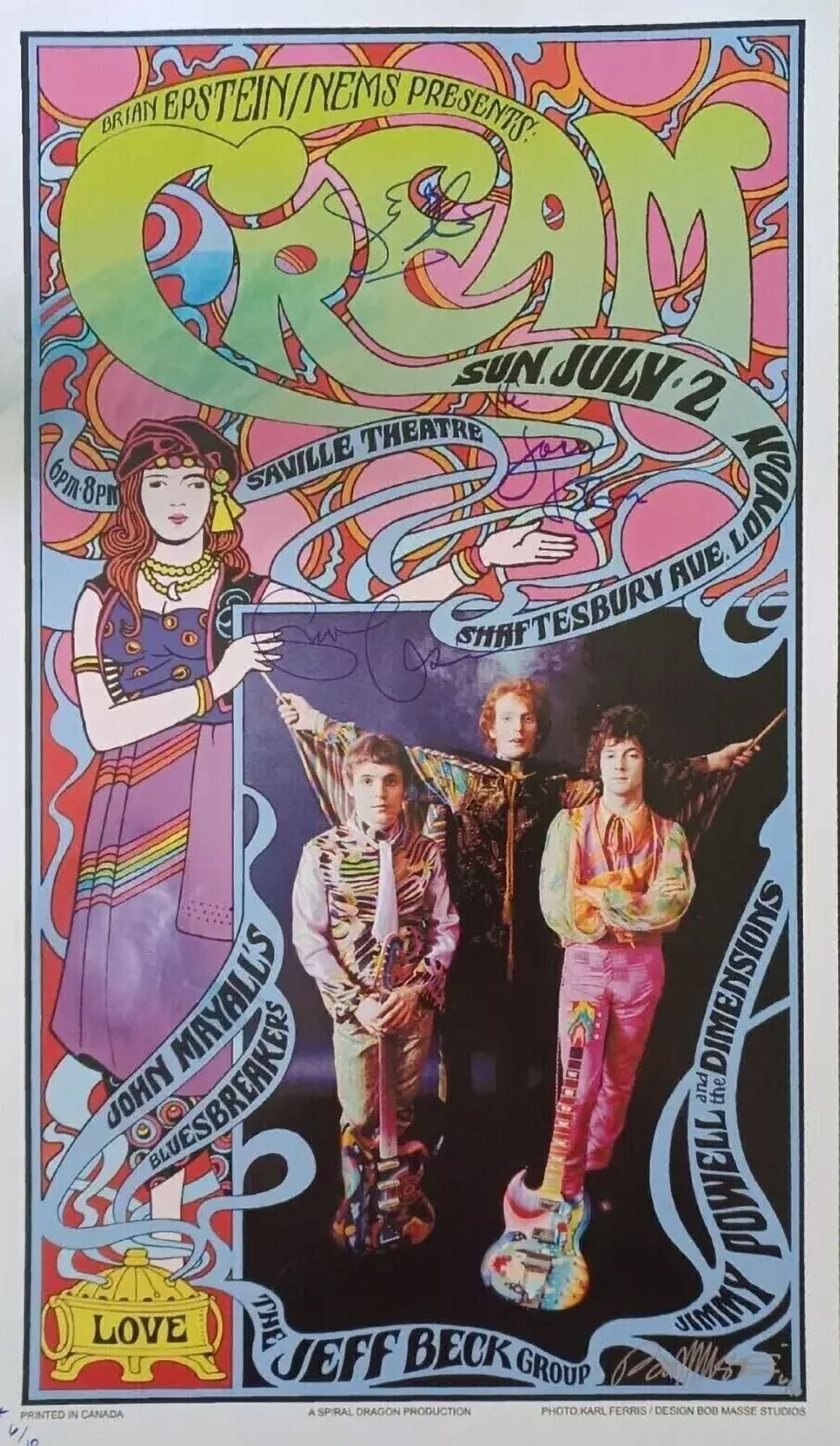 1960s CREAM Concert Poster Wall Art Print ERIC CLAPTON CONCERT poster ...