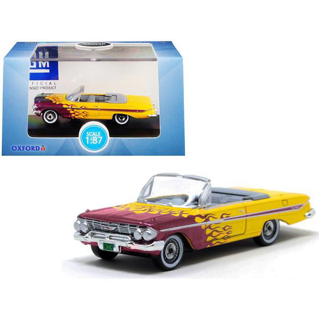 1961 Chevrolet Impala Convertible Flames Hot Rod 1 by 87 HO Scale ...