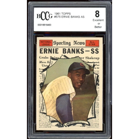 1961 Topps #575 Ernie Banks All Star Card BGS BCCG 8 Excellent+ ...