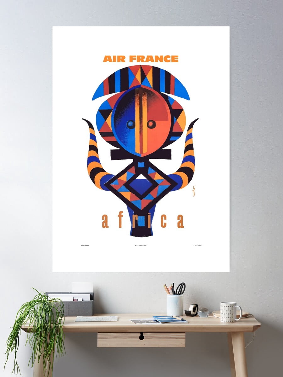 1962 Air France Africa Travel Poster Poster Wall Art, Modern Wall Decor ...