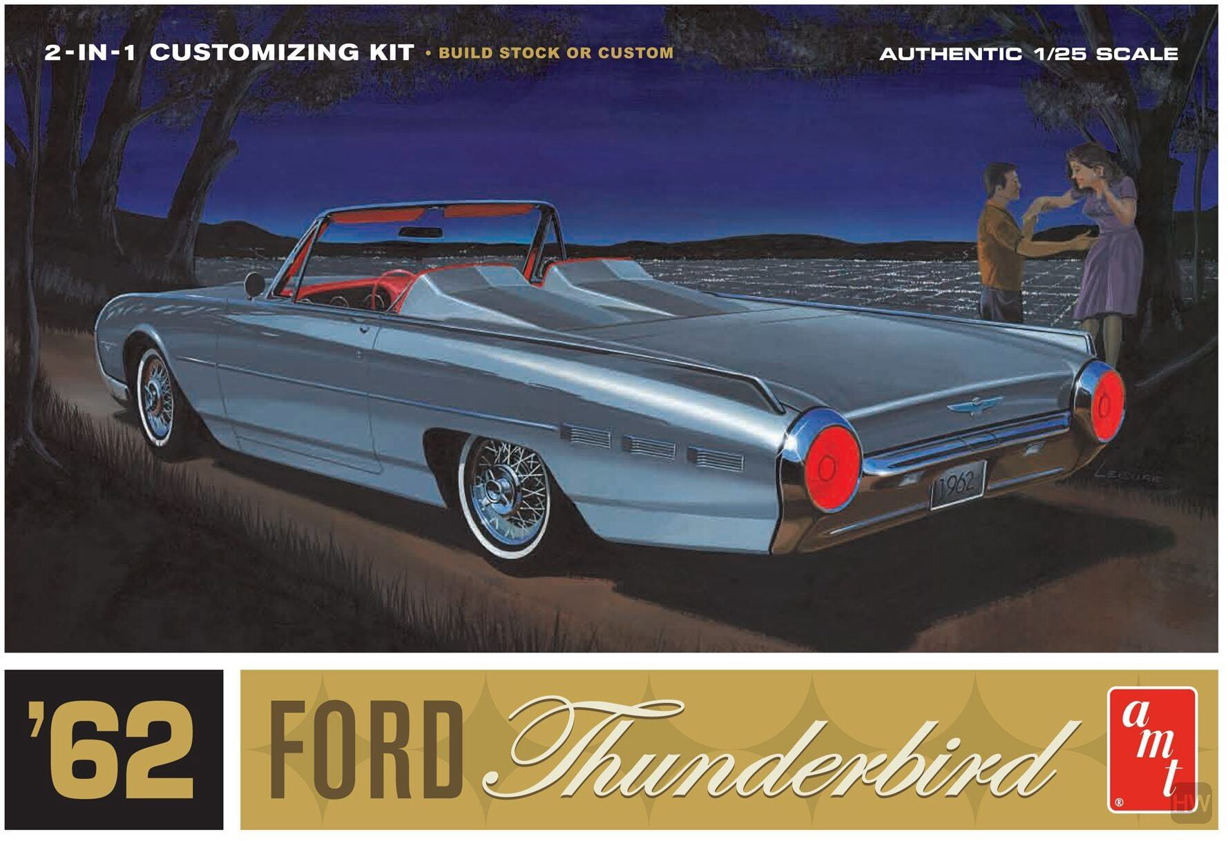 AMT, 1962 Ford Thunderbird Skill 2 Model Kit, 1/25 Scale - Walmart.com