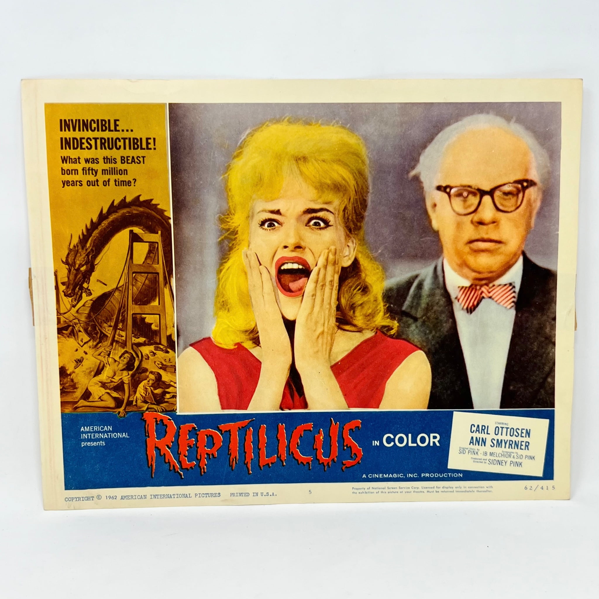 1962 Reptilicus In Color Movie Lobby Card Poster No.5 - Walmart.com