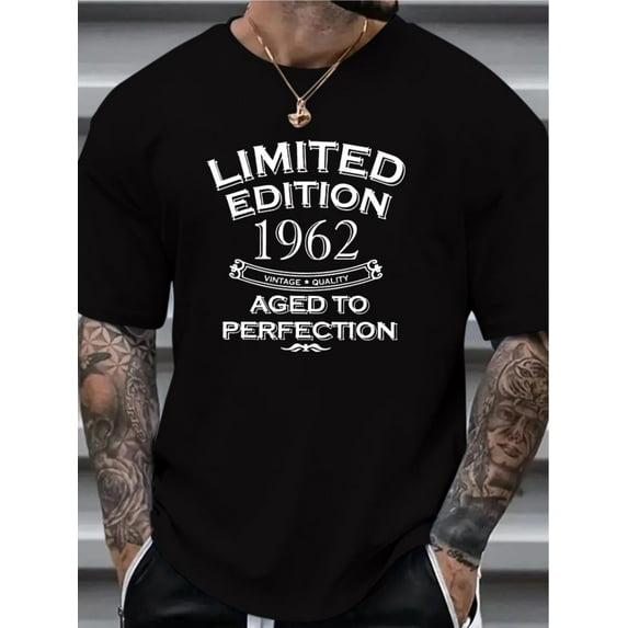 1962 Vintage-inspired Men's T-Shirt - Casual, Breathable , Crew Neck ...