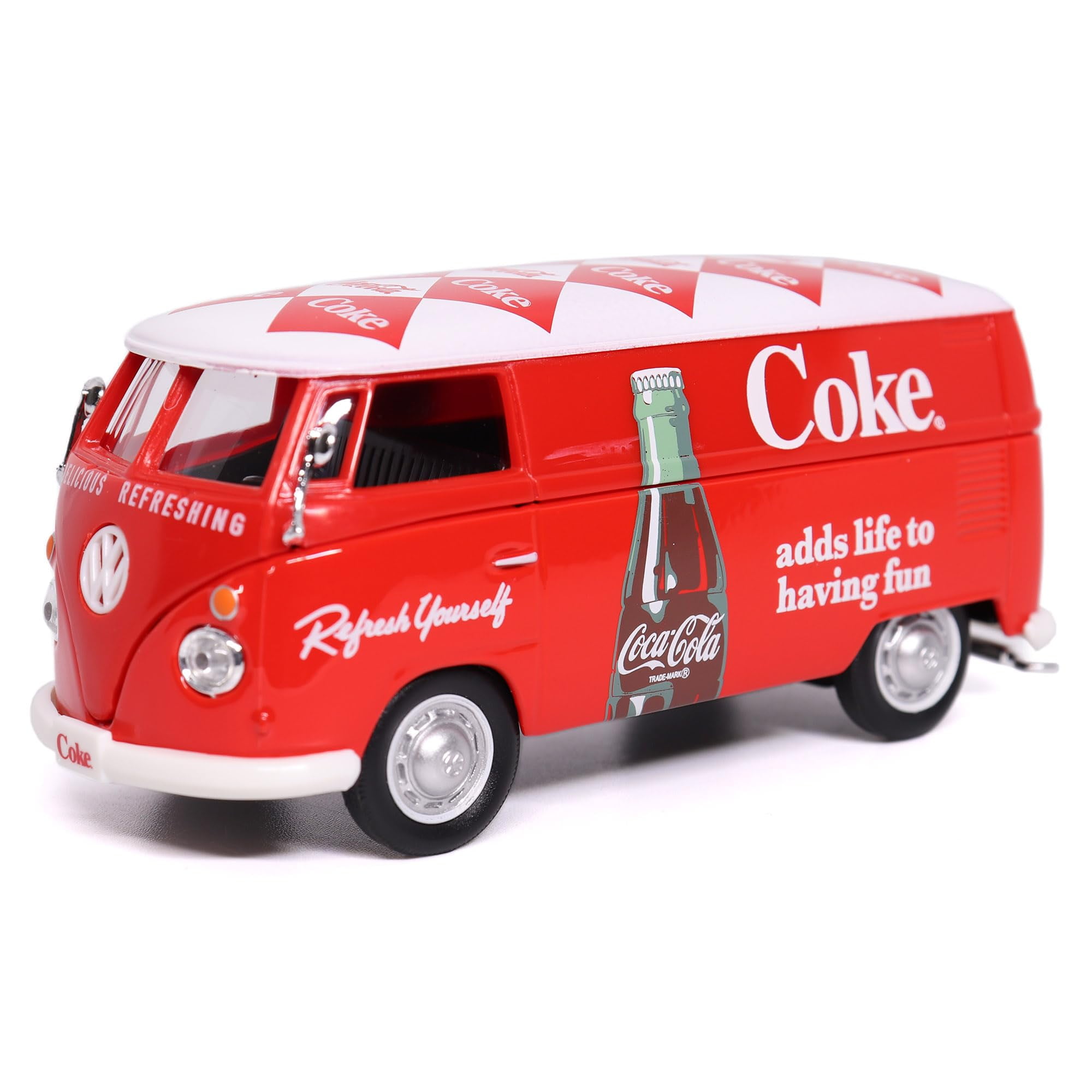 1:43 Scale 1962 VW Cargo Van Red/White - Walmart.com
