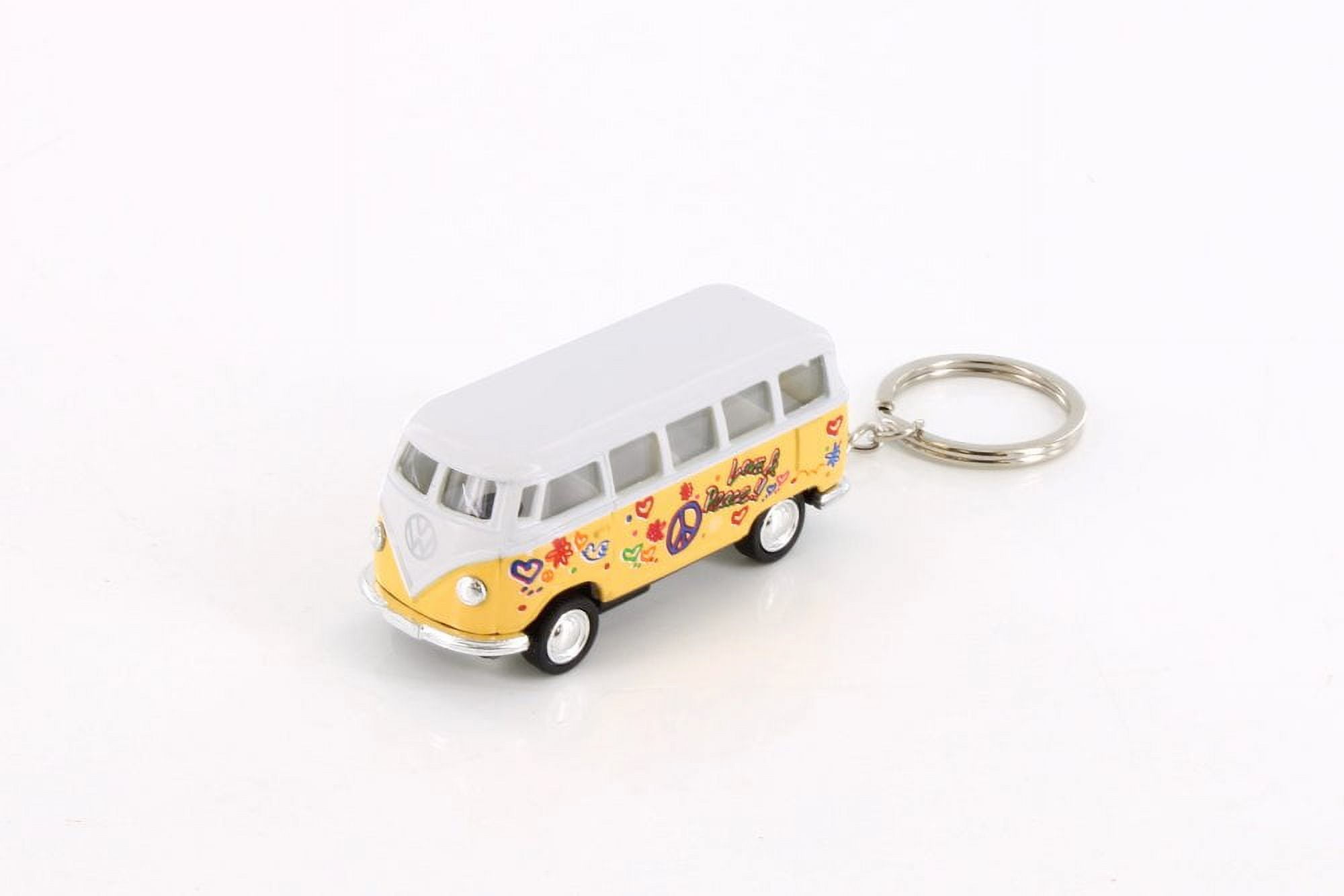 1962 Volkswagen Classical Bus Key Chain with Decals, Yellow - Kinsmart ...