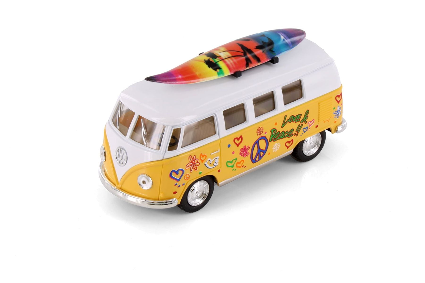 1962 Volkswagen Classical Bus w/Surfboard, Yellow - Kinsmart 5060DFS ...