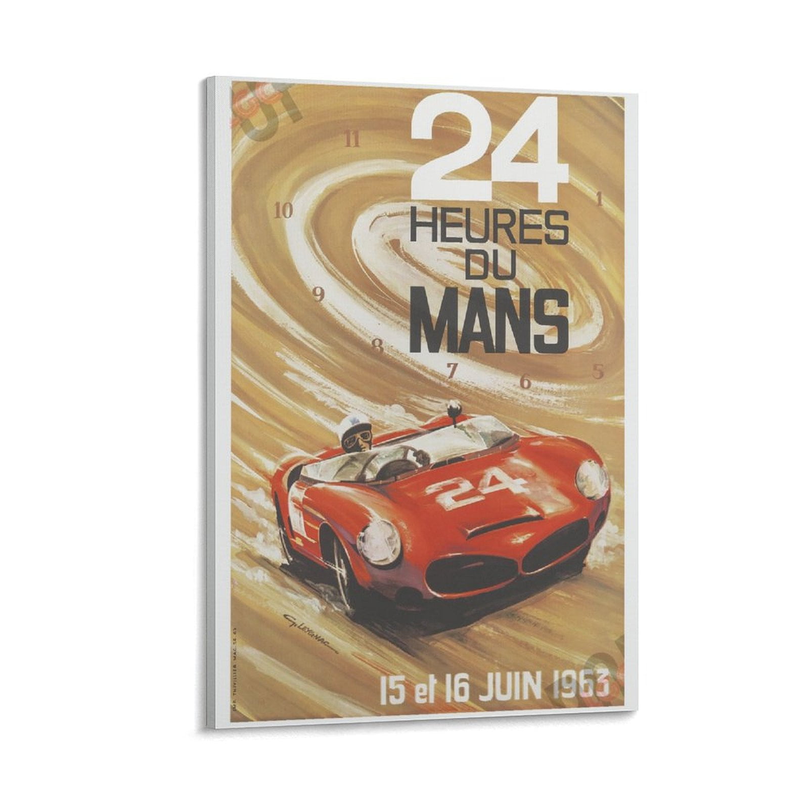 1963 24 Heures Du Mans LeMans Racing Print, Vintage Motorsports Poster Picture Print Wall Art ...