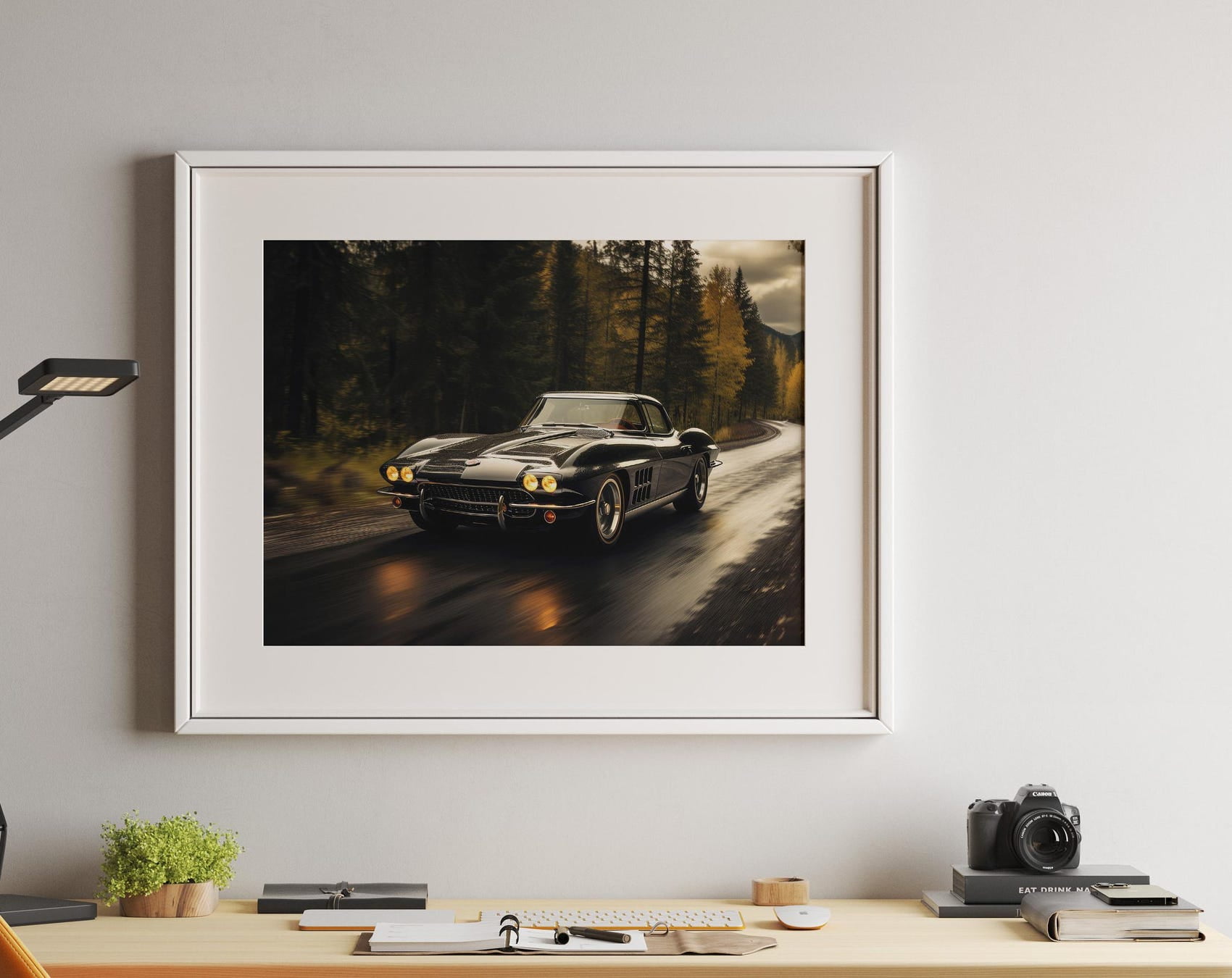 1963 Chevrolet Corvette C2 Vintage Car Poster Exotic Car Wall Art ...