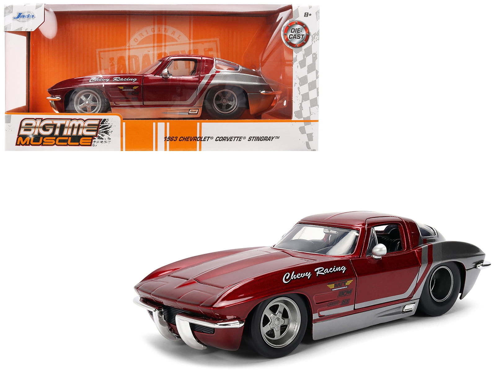 1963 Chevrolet Corvette Stingray "Chevy Racing" Red Metallic and Gray ...