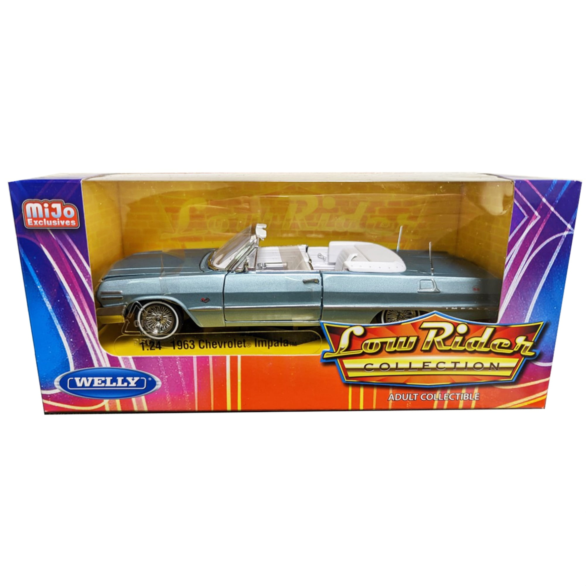1963 Chevrolet Impala SS Convertible, Light Blue Metallic, 1/24 Diecast ...