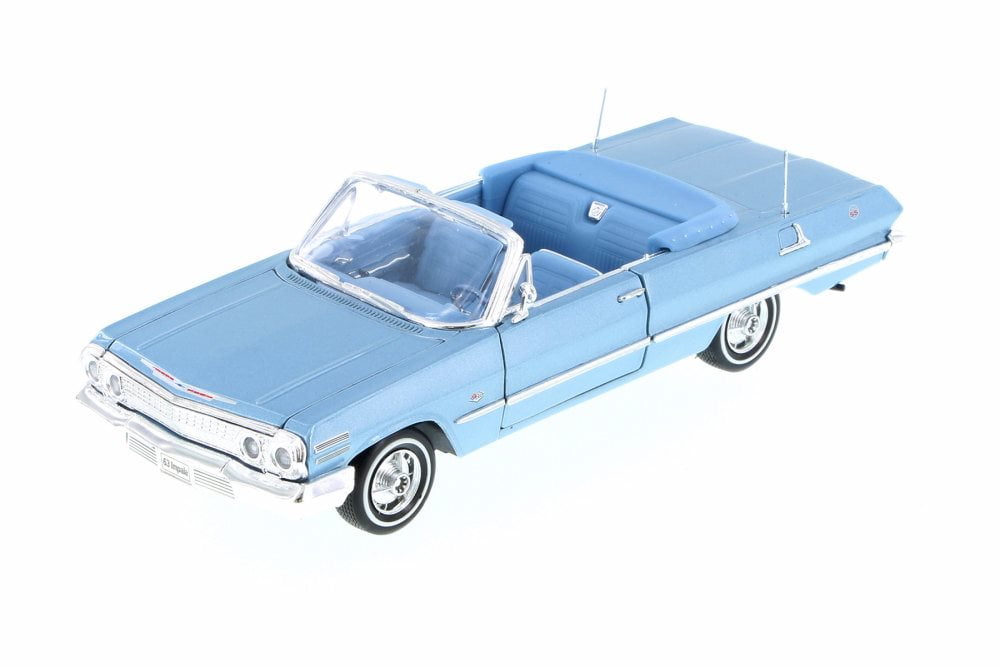 1963 Chevy Impala Convertible, Pastel Blue - Welly 22434WBU - 1/24 ...