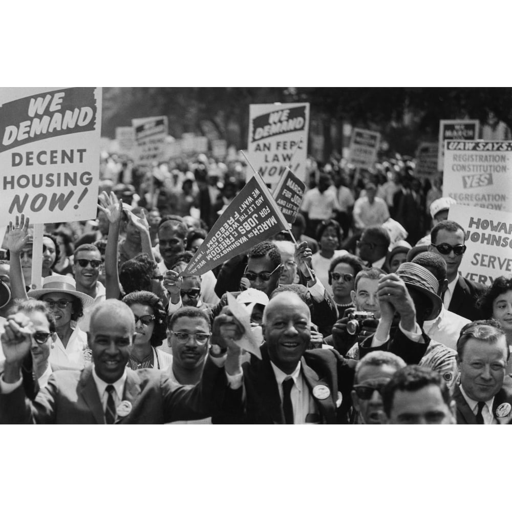 1963 March On Washington. Close-Up Of Civil Rights Leaders At The Front ...