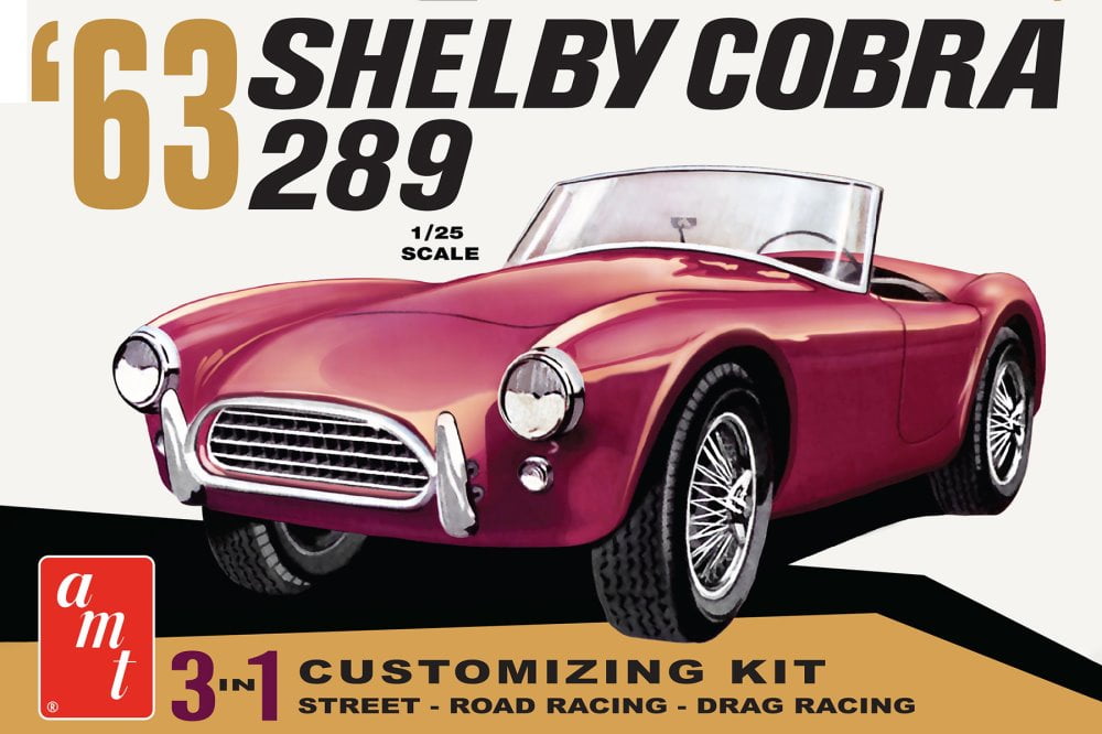 1963 Shelby Cobra 289 3-In-1, White - AMT AMT1319/12 - 1/25 scale ...