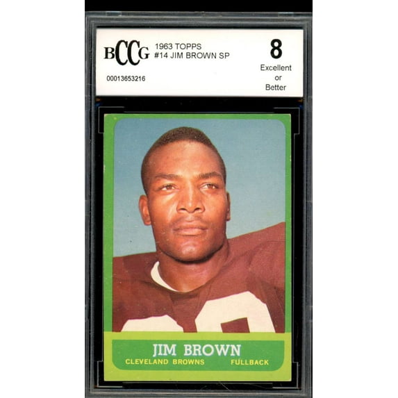 1963 Topps #14 Jim Brown Card BGS BCCG 8 Excellent+ - Walmart.com