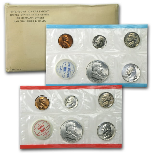1963 U.S. Mint Set - Brilliant Uncirculated Coins from Philadelphia and ...