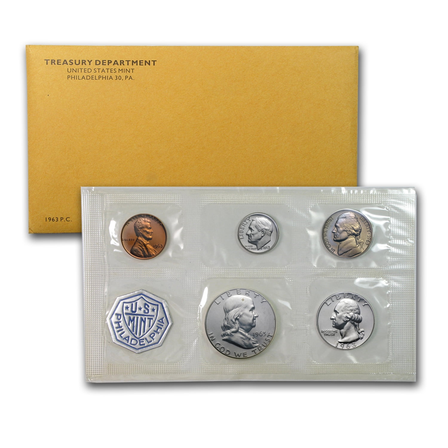 1963 Proof Set, Includes All Five Proof Coins, Mint Packaging - Walmart.com