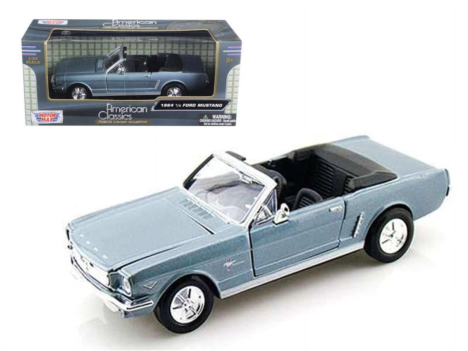 Motormax 1964 1/2 Ford Mustang Convertible Light Blue Diecast Model Car ...