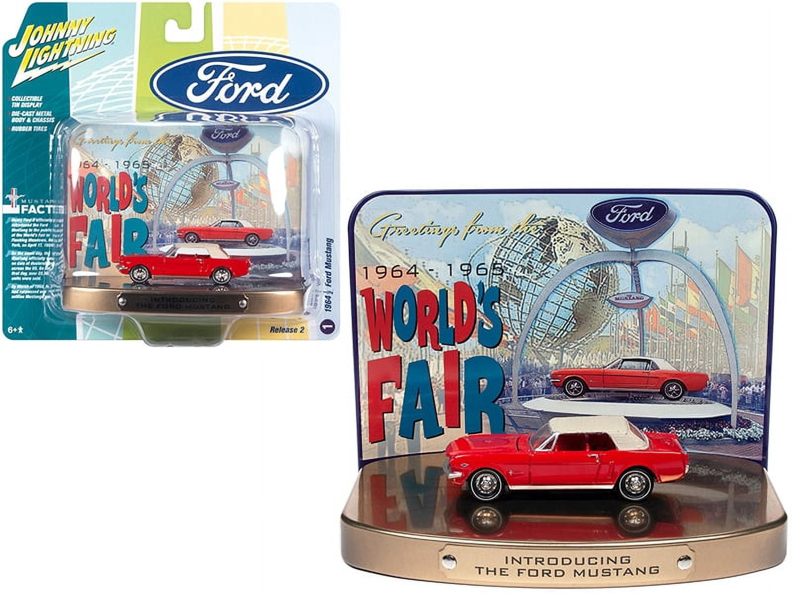 1964.5 Ford Mustang Rangoon Red Diecast Model by Johnny Lightning CARS ...