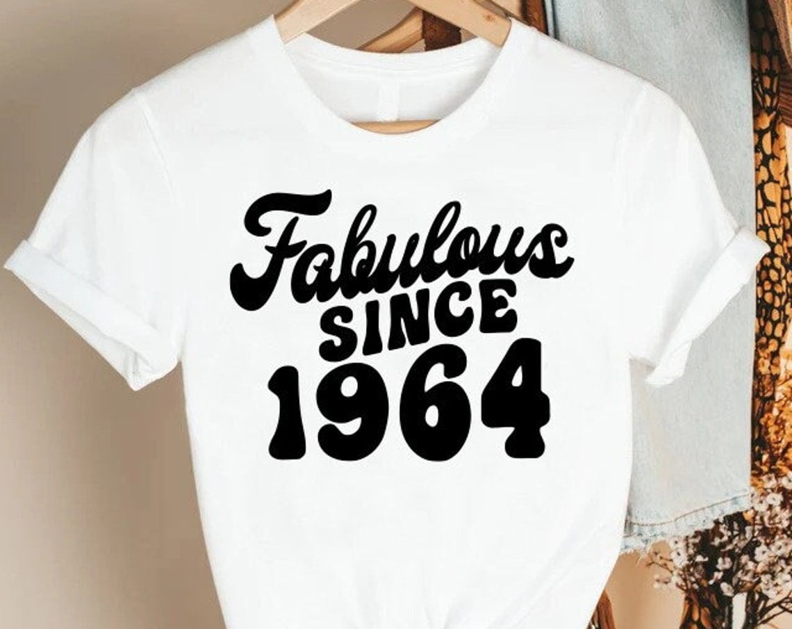 1964 Birthday Tshirt,60Th Birthday Shirt,60Th Birthday Women,Fabulous ...