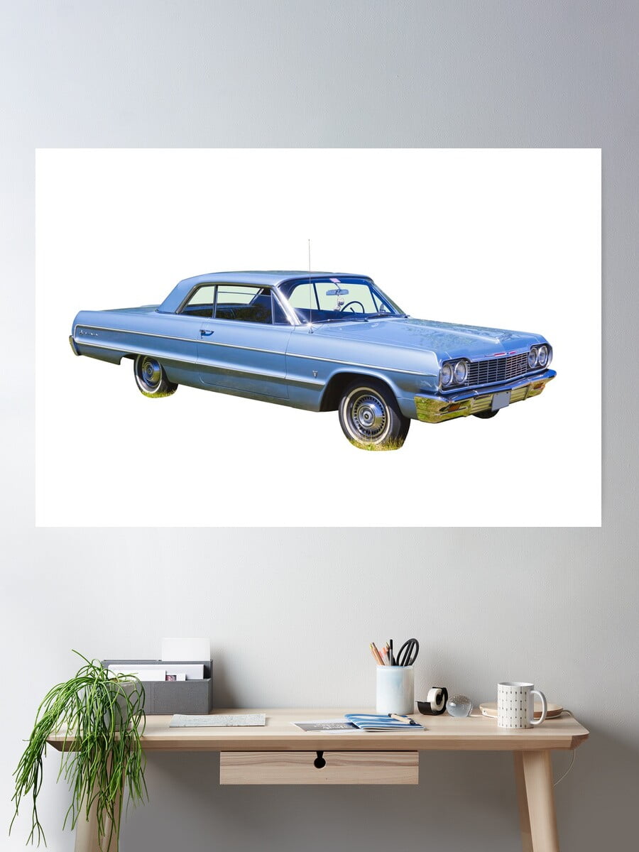 1964 Chevrolet Impala Muscle Car Poster Wall Art, Modern Wall Decor For ...