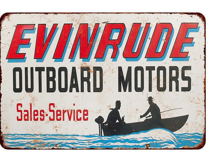 1964 Evinrude Outboard Motors reproduction metal sign SIZE: 12" x 16 ...