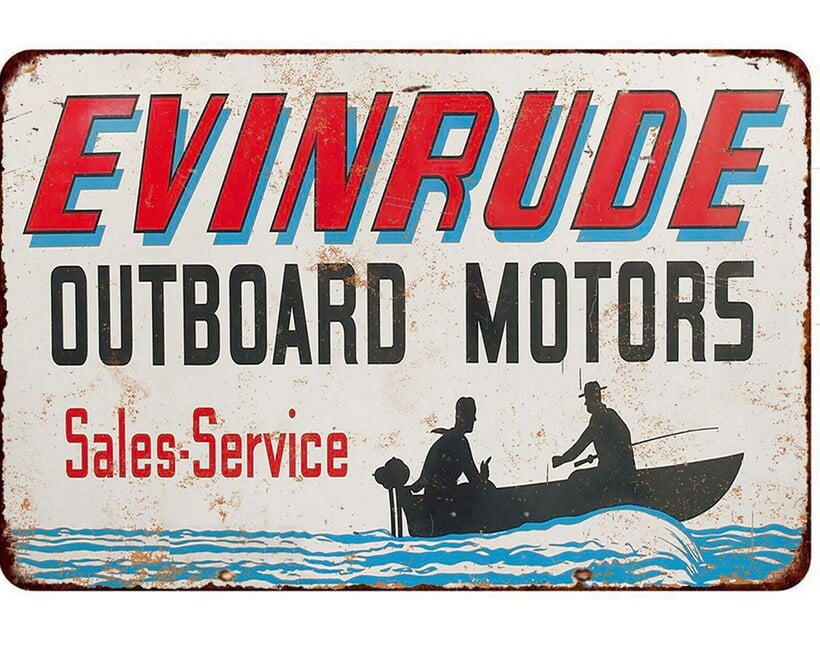1964 Evinrude Outboard Motors reproduction metal sign SIZE: 8" x 12 ...