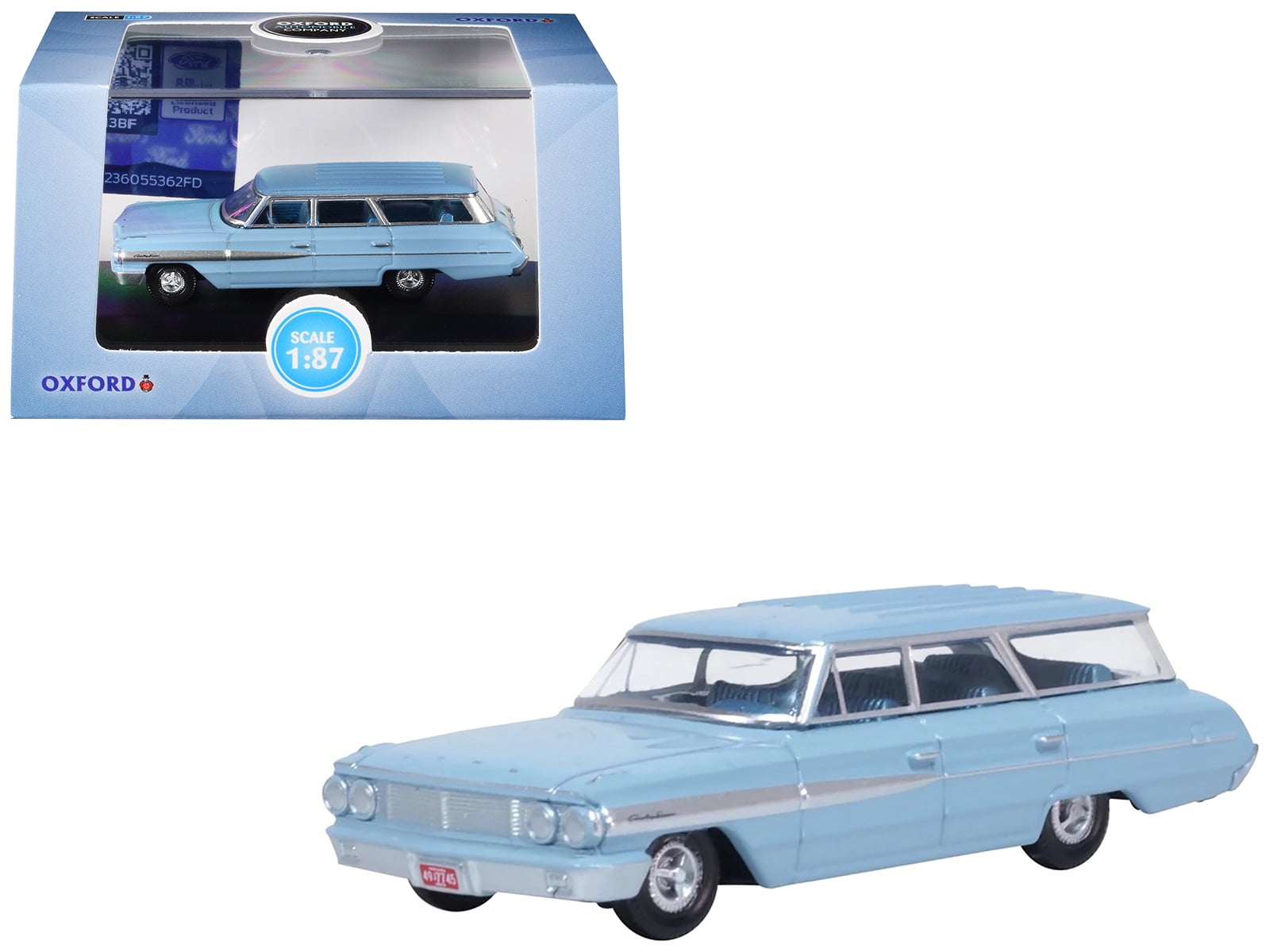 1964 Ford Country Sedan Skylight Blue 1/87 (HO) Scale Diecast Model Car ...