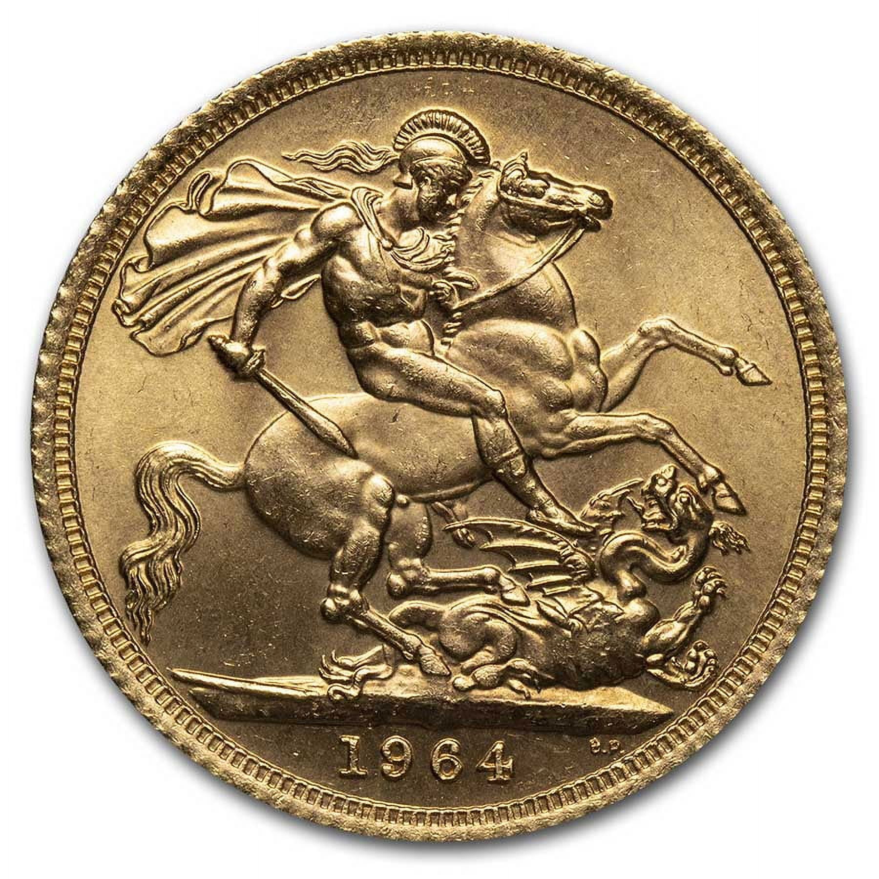 1964 Great Britain Gold Sovereign Elizabeth II BU - Walmart.com