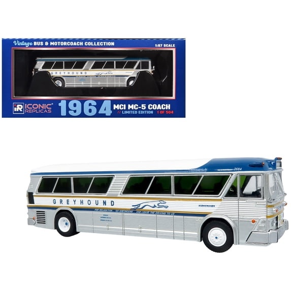 1964 MCI MC-5A Coach Bus "Greyhound Golden Anniversary" Silver w/Blue ...