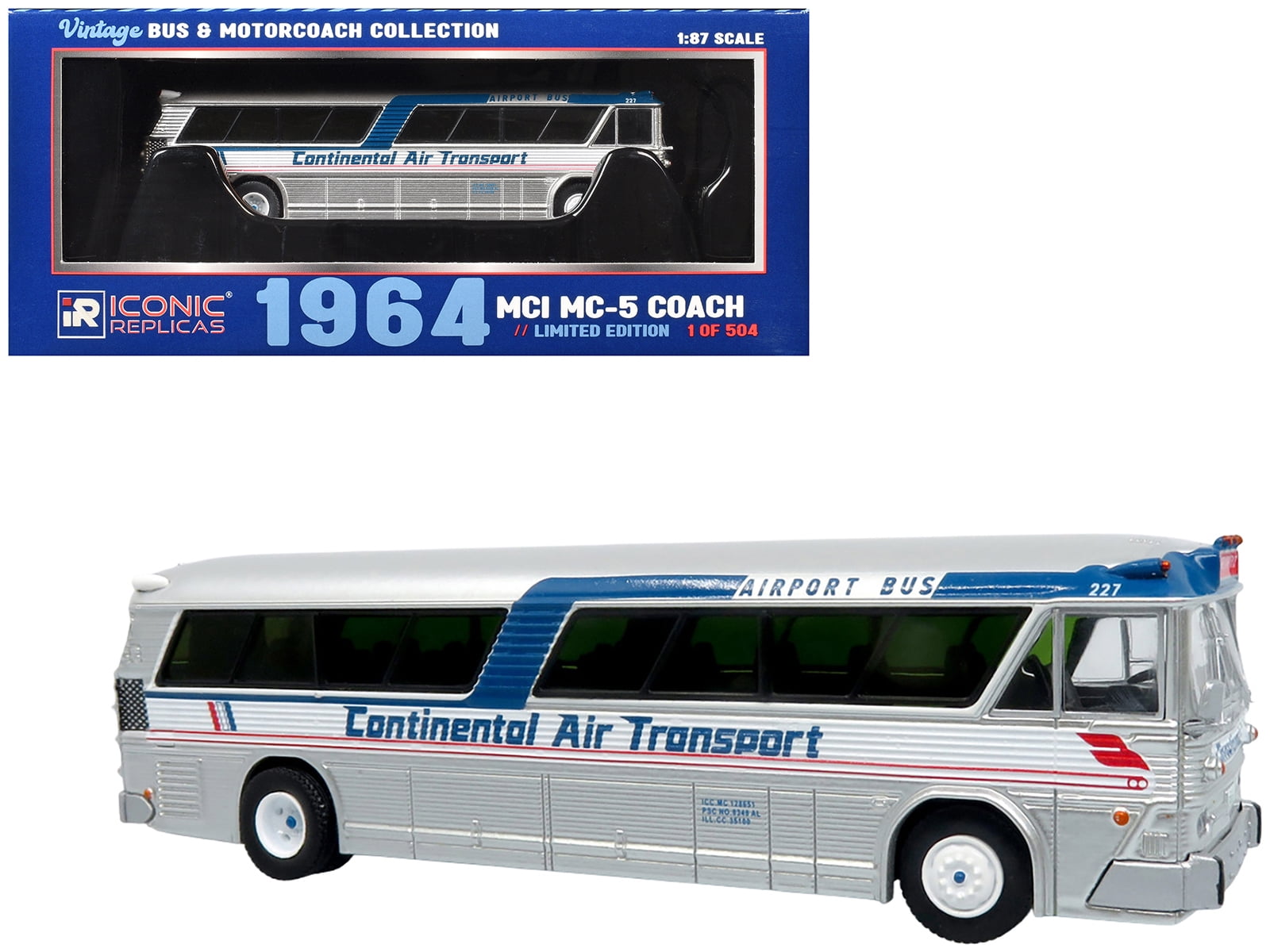 1964 MCI MC-5A Coach Bus Silver w/Blue Stripes "Vintage Bus ...