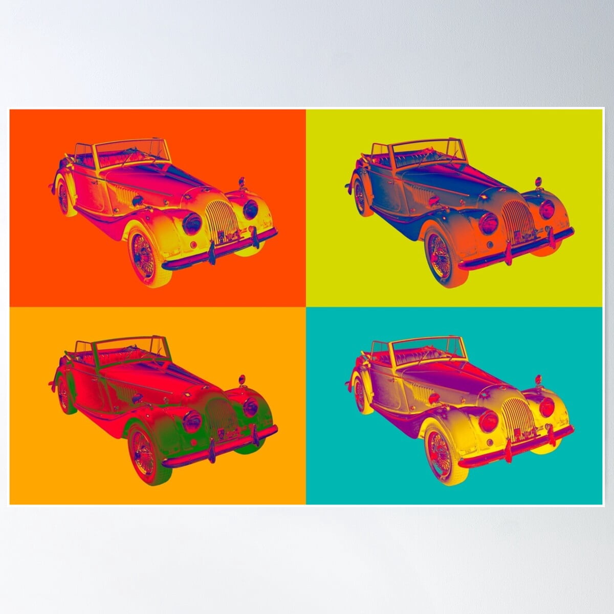1964 Morgan Plus 4 Convertible Pop Art Poster Wall Art, Modern Wall ...