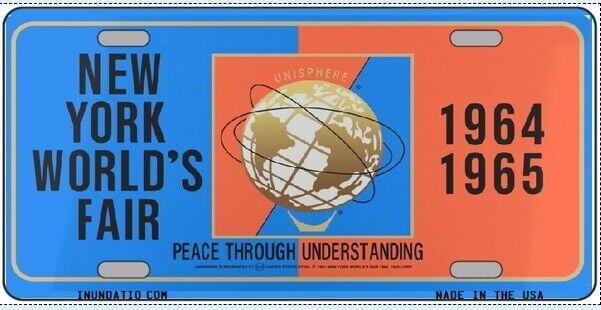 1964 NY Worlds Fair Commemorative License Plate Replica - Aluminum ( 12 ...