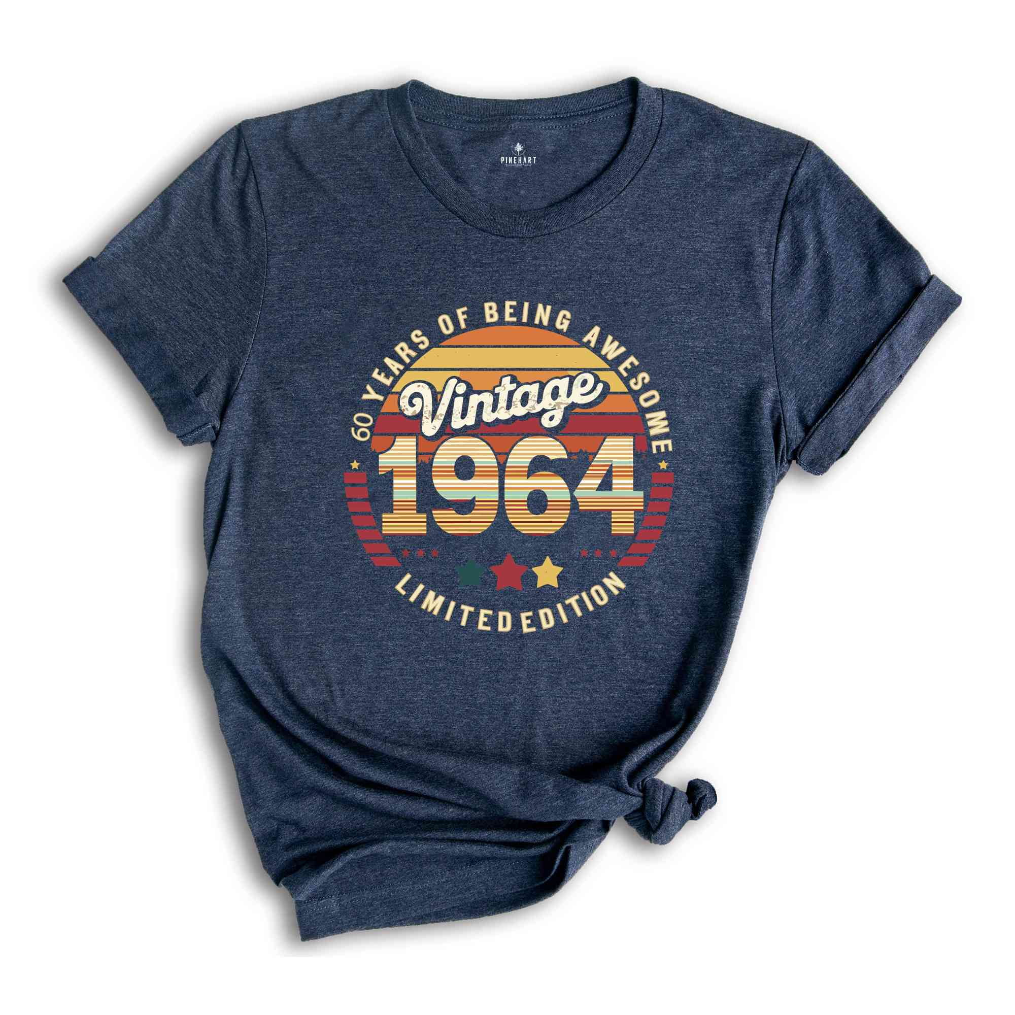 1964 T-shirt, 60th Birthday T-shirt for Men, sixty gift ideas,Vintage ...