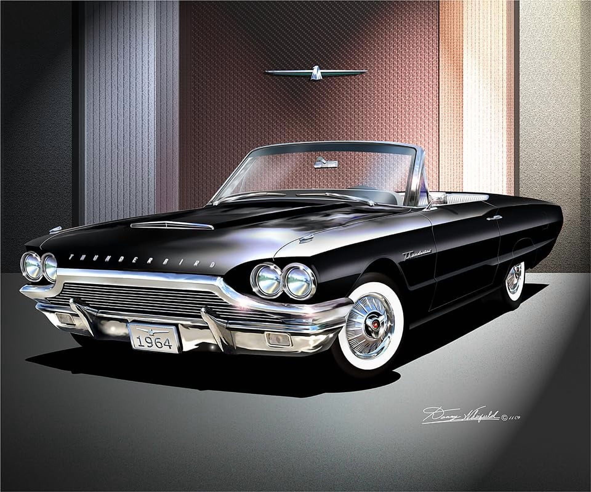 1964 Thunderbird Raven Black Convertible With Stock Hub Caps | Fine Art ...