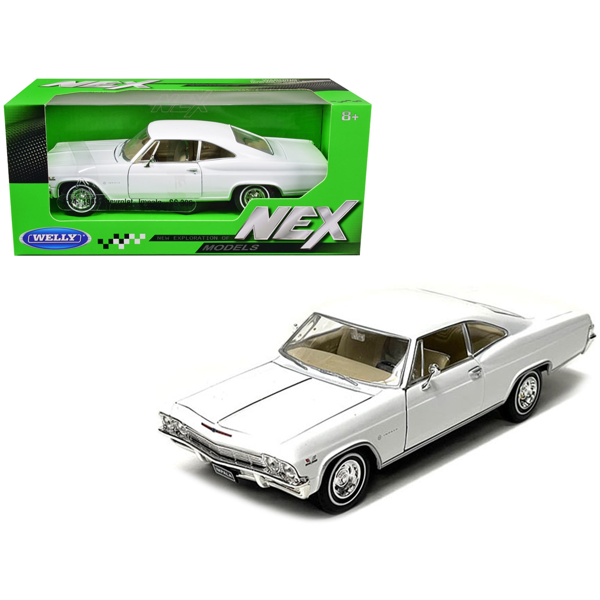 1965 Chevrolet Impala SS 396 White "NEX Models" 1/24 Diecast Model Car ...