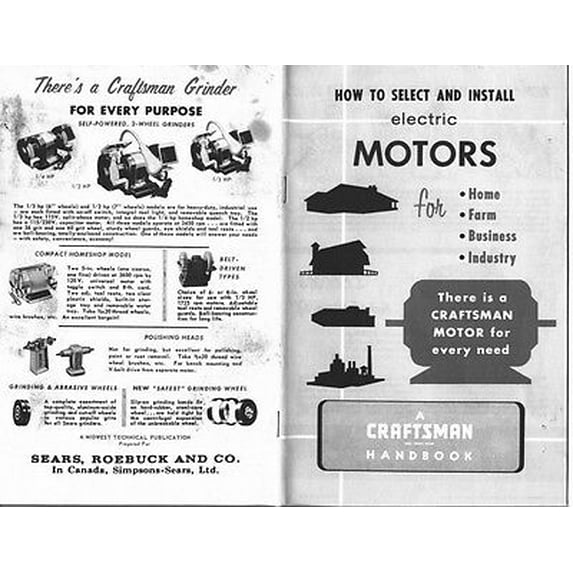 1965 Craftsman How to Select and Install Electric Motors Instructions ...