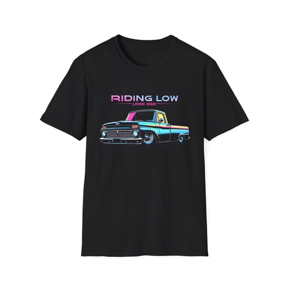 1965 Ford F100 Pickup Truck T-Shirt Riding Low Living High Retro ...