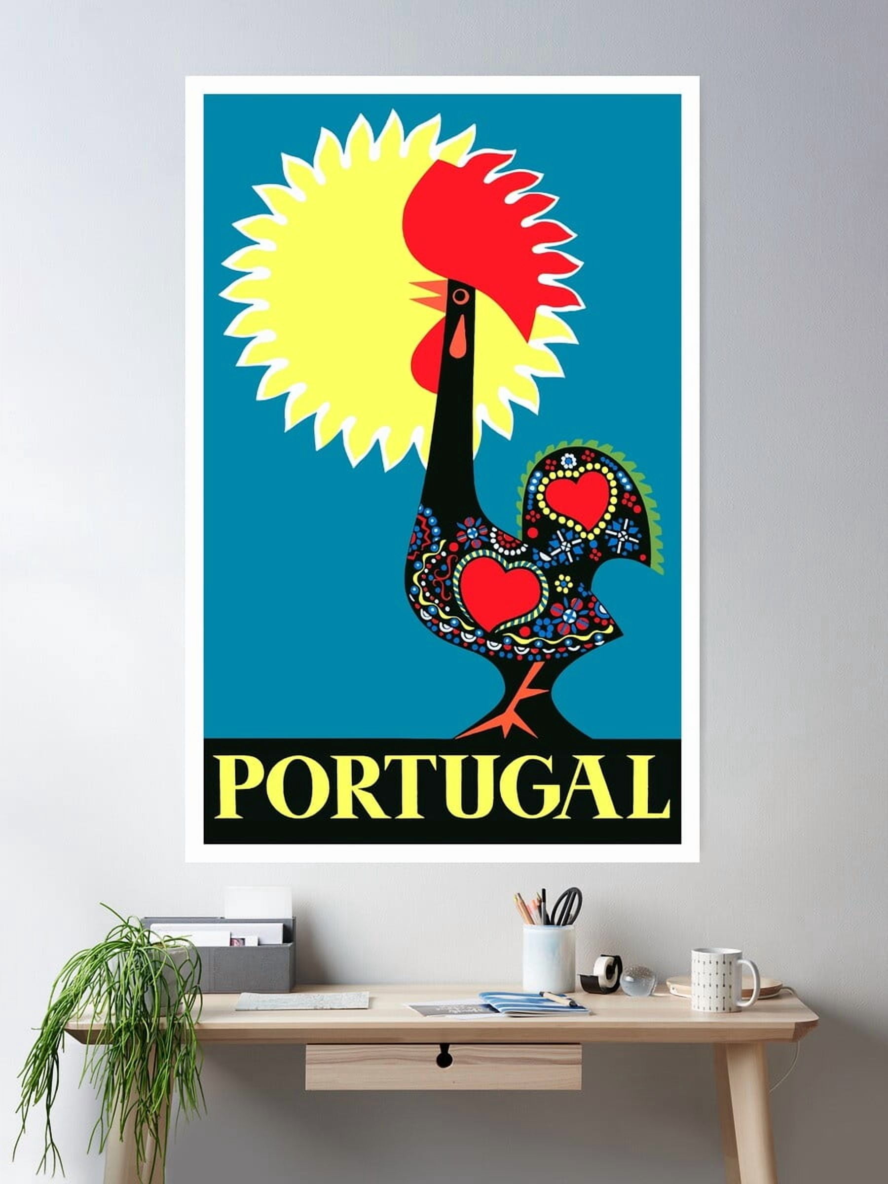 1965 Portugal Rooster Of Barcelos Travel Poster Wall Art Modern Wall ...