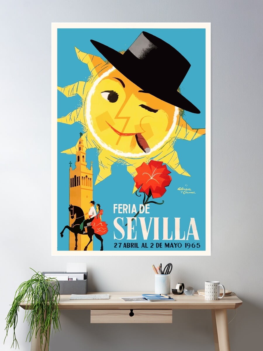 1965 Seville Spain April Fair Poster Poster Wall Art, Modern Wall Decor ...