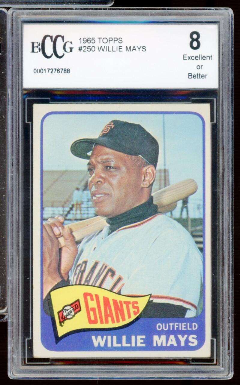 1965 Topps #250 Willie Mays Card BGS BCCG 8 Excellent+ - Walmart.com