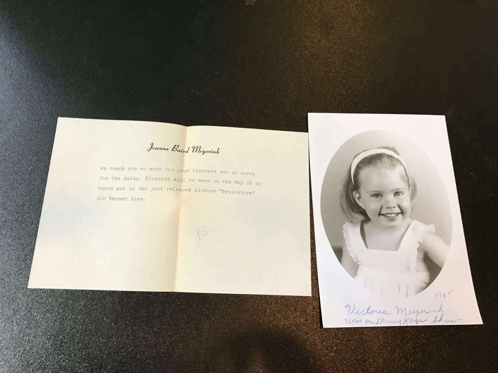1965 Victoria Paige Meyer Ink Original Photo With Letter From Mother ...