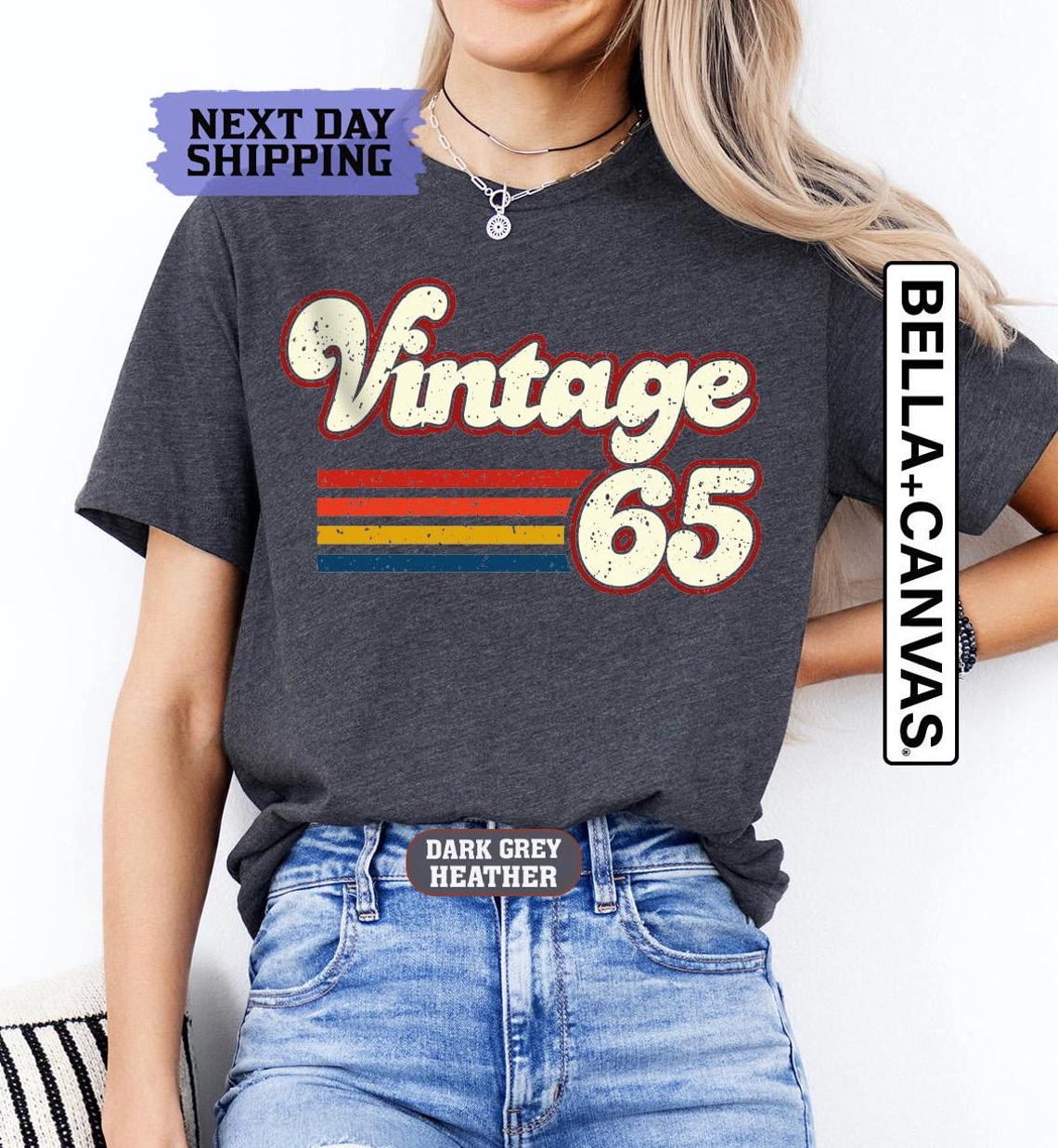 1965 Vintage Birthday Tee, Retro Style, 60Th Birthday For Women ...