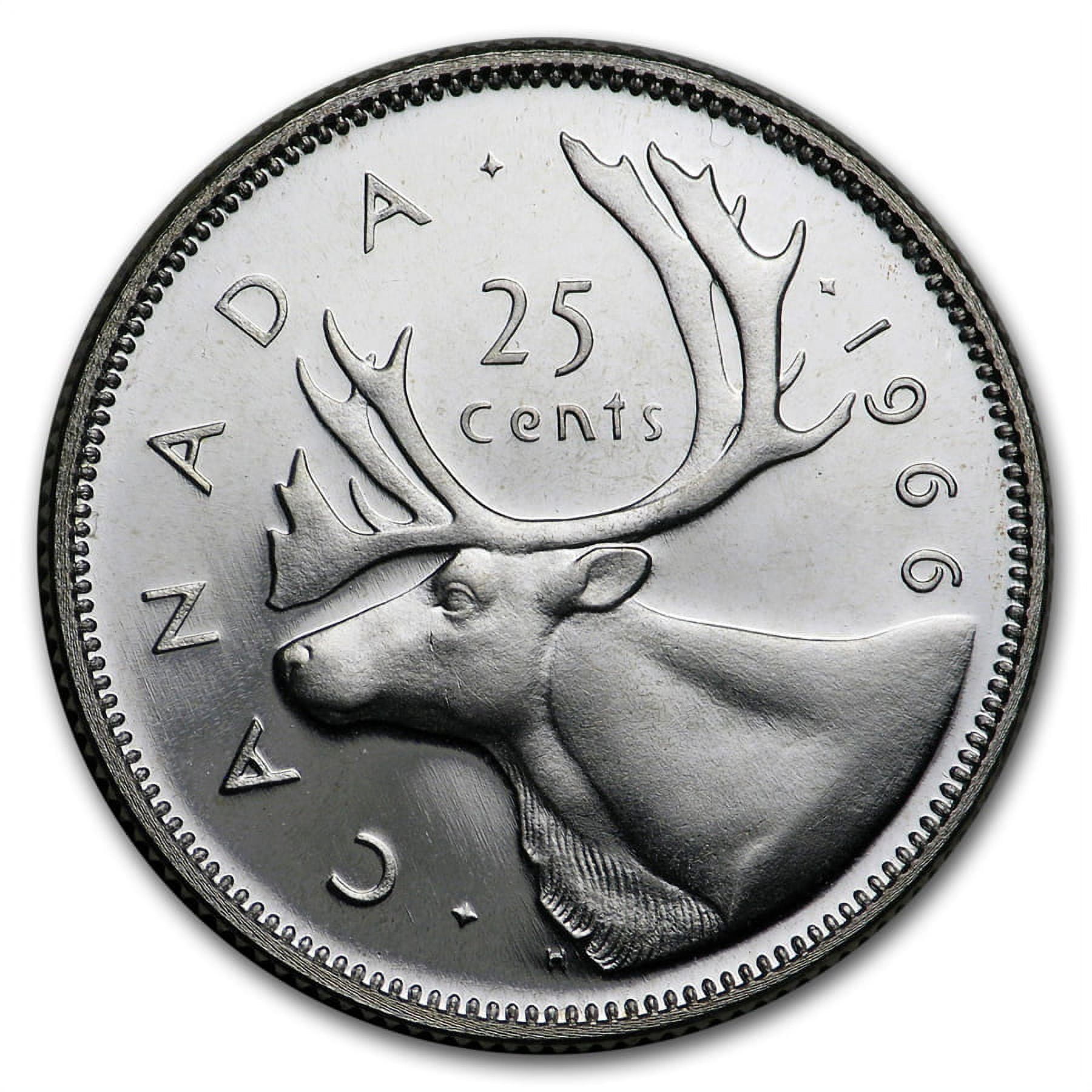 1966 Canada Silver 25 Cents BU/Prooflike - Walmart.com