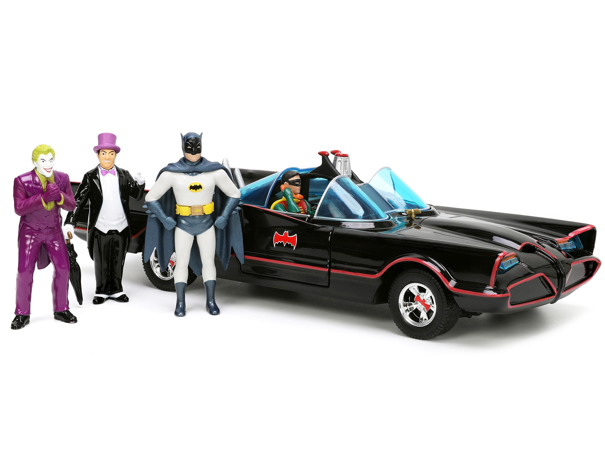1966 Classic Batmobile with Diecast Batman The Joker The Penguin and ...