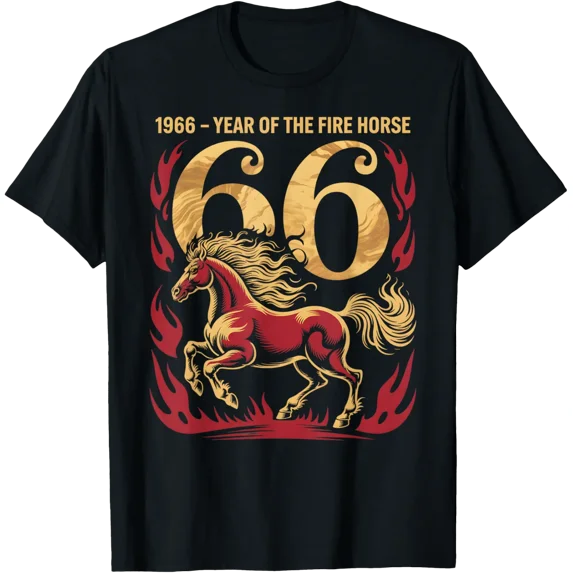 1966 Fire Horse 60Th Birthday Rider T-Shirt - Walmart.com