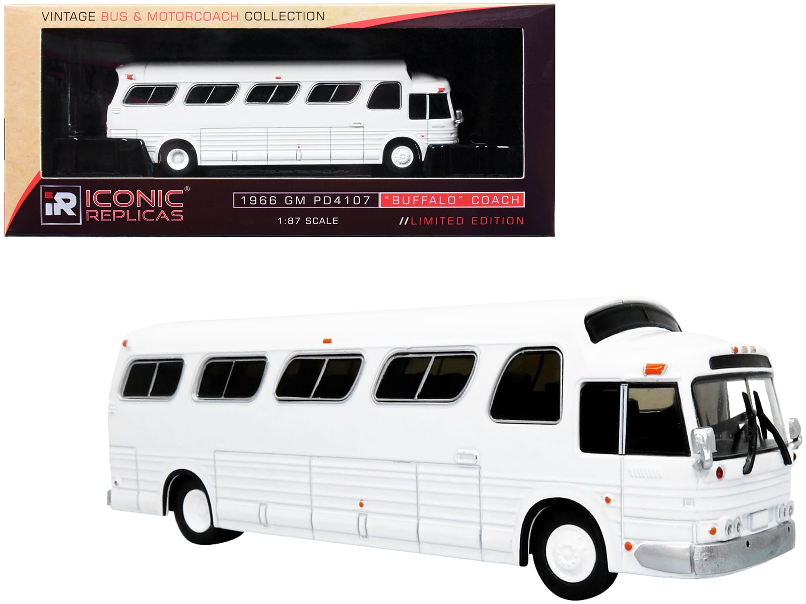 1966 GM PD4107 "Buffalo" Coach Bus Blank White "Vintage Bus ...