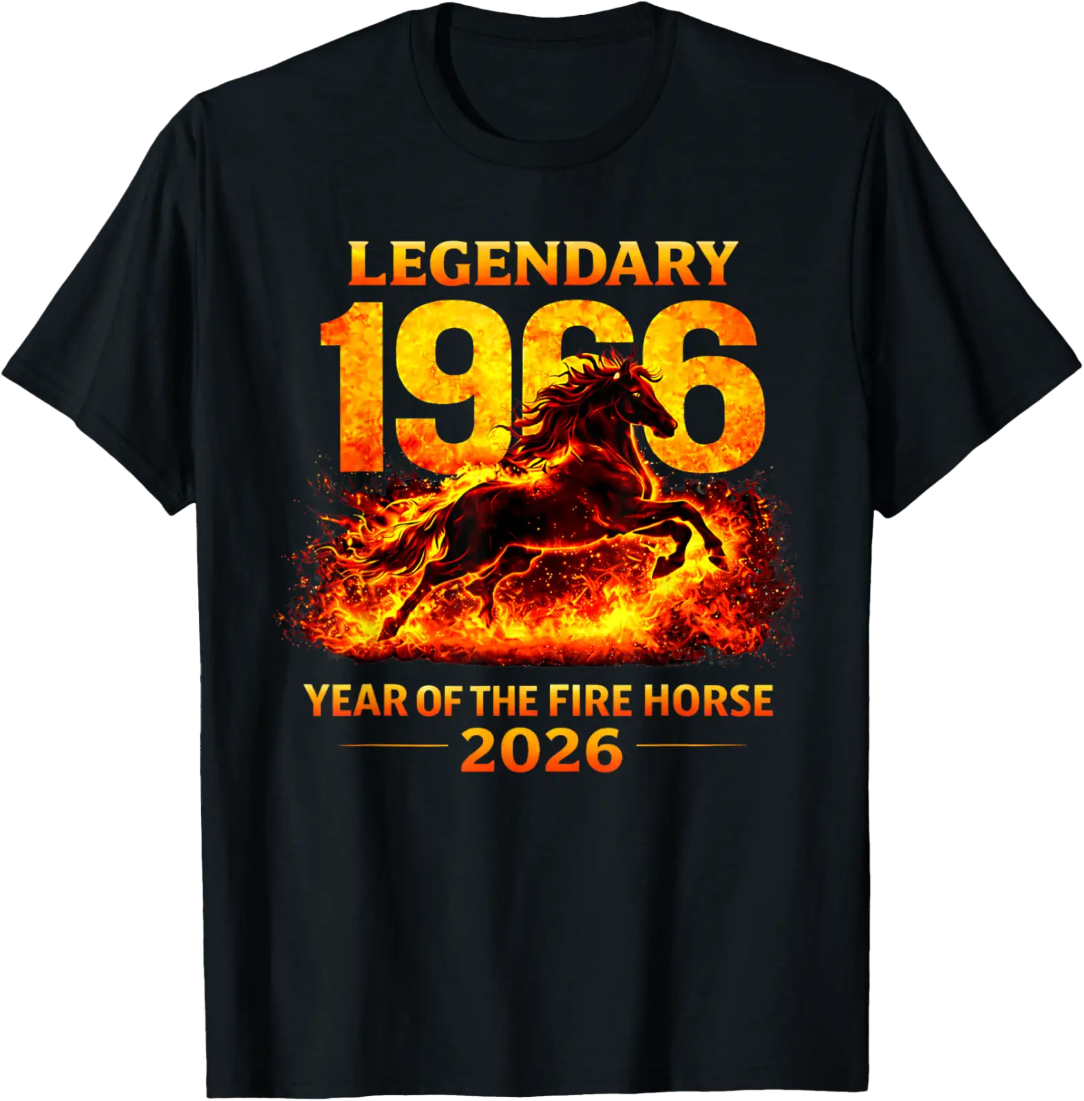 1966 Year Of The Fire Horse 60Th Birthday Chinese Zodiac T-Shirt Unisex ...