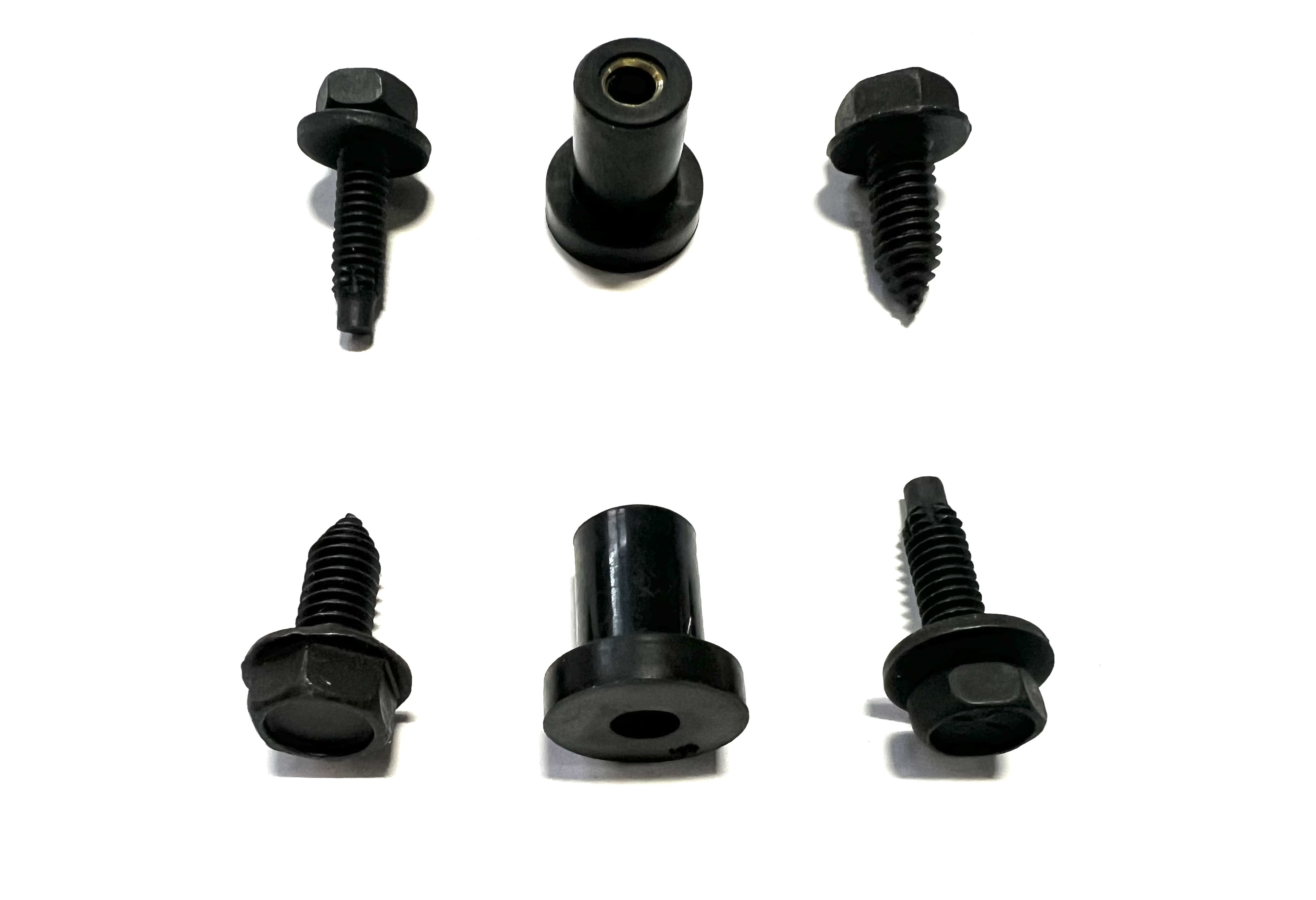 1967-1969 Radiator Mounting Hardware Set, 4 Bolts and 2 LH Rubber Well ...