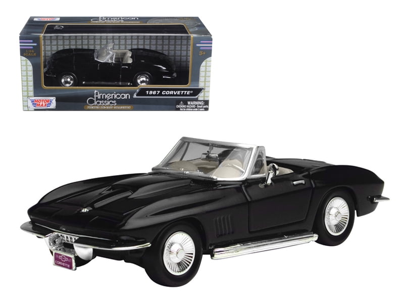 1967 Chevrolet Corvette Convertible Black 1/24 Diecast Model Car by ...